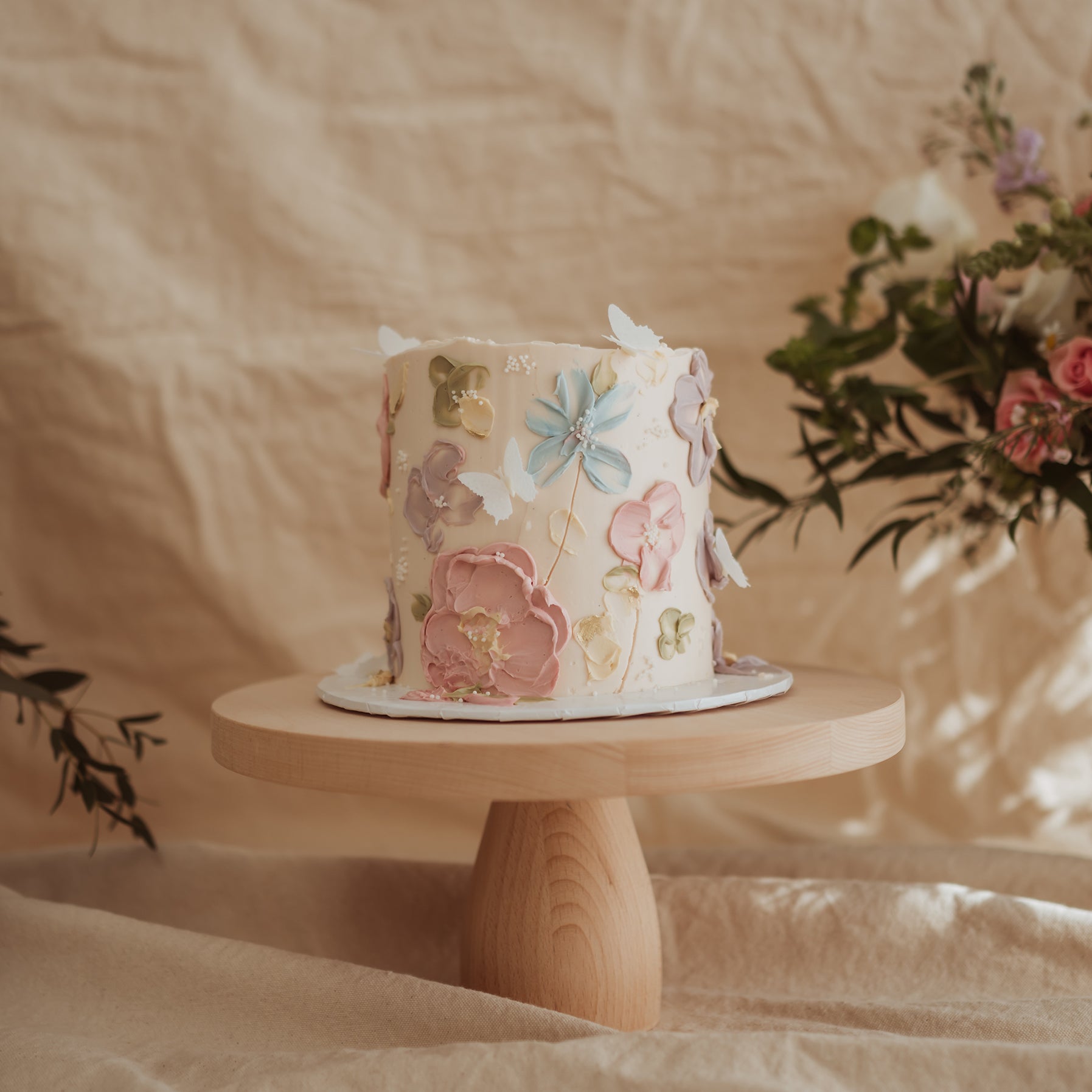 Abstract Buttercream Flower Cake – Shop Wild Rose Cakes